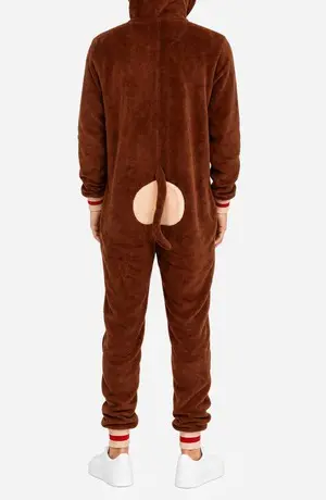 Opposuits Monkey Hooded Fleece Jumpsuit