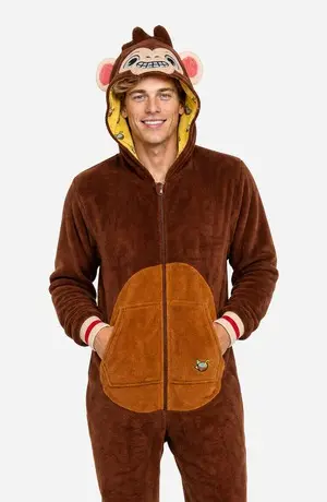 Opposuits Monkey Hooded Fleece Jumpsuit