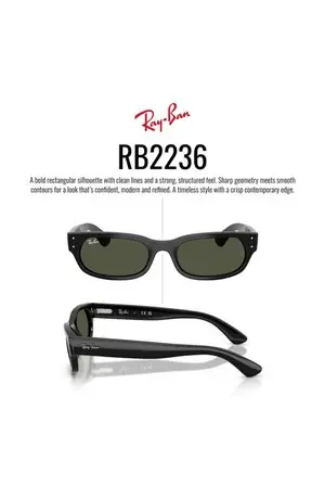 Ray-ban 54mm Irregular Sunglasses - Black/green