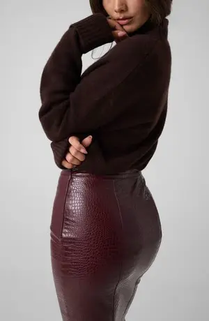 Guess Cashmere Blend Turtleneck Sweater - Dark Red