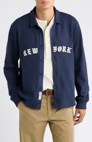 ROWING BLAZERS New York Richie Rugby Long Sleeve Button Up Shirt