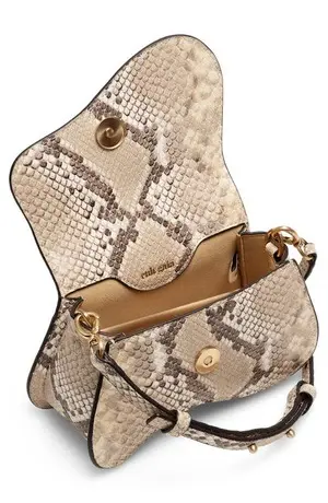 Cult Gaia Kazia Nano Snake Embossed Leather Crossbody - Faded Python
