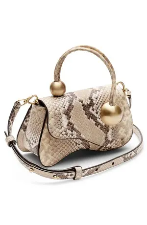 Cult Gaia Kazia Nano Snake Embossed Leather Crossbody - Faded Python