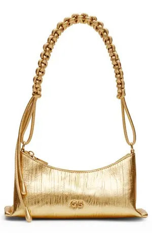 Cult Gaia Osa Leather Shoulder Bag - Brass