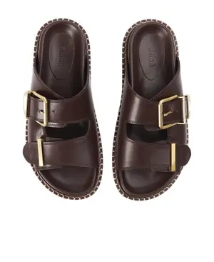 Chloé Logo Engraved Buckled Sandals