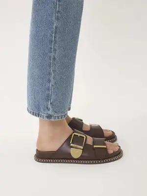 Chloé Logo Engraved Buckled Sandals