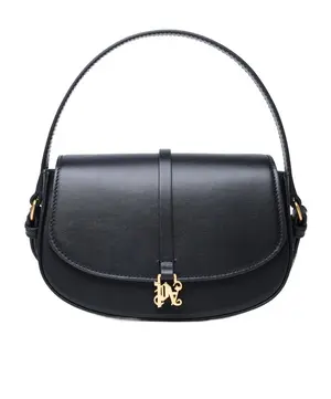Palm Angels Monogram Plaque Shoulder Bag - Black