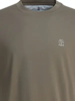 Brunello Cucinelli Logo Printed Crewneck T-shirt