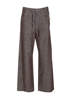 Brunello Cucinelli Drawstring Straight-leg Trousers - Black
