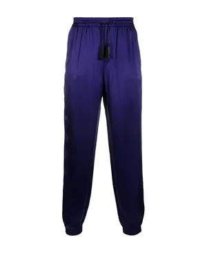 Saint Laurent Sweatpants In Satin - Purple