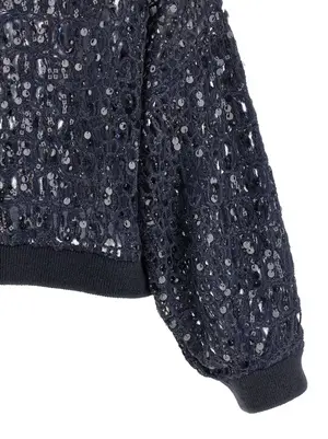 Brunello Cucinelli Dazzling Embroidered Knit Cardigan
