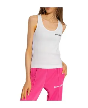 Palm Angels Logo-printed Stripe Tank Top