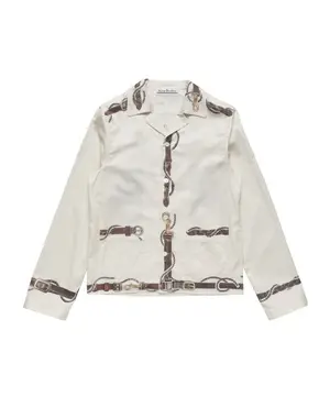 Acne Studios Horse Print Overshirt - White/brown