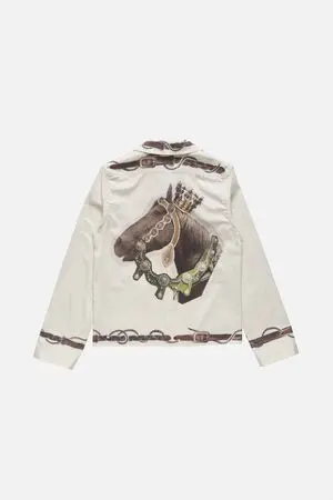 Acne Studios Horse Print Overshirt - White/brown