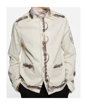 Acne Studios Horse Print Overshirt - White/brown