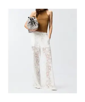 Pinko Lace Bell-bottom Pants - White