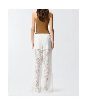Pinko Lace Bell-bottom Pants - White