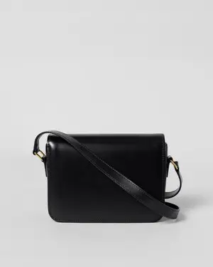 Celine Teen Triomphe Shoulder Bag With Flap - Black