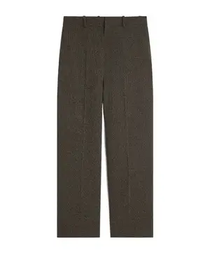 Phoebe Philo Slim-fit Wool Houndstooth Trousers - Khaki/white