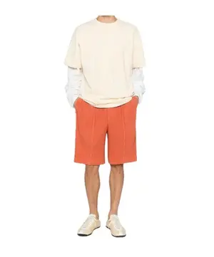 Issey Miyake Homme Plissé Pleated Straight-hem Shorts - Scarlet