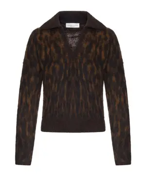 ROBERTO COLLINA Animal-print Alpaca Sweater - No