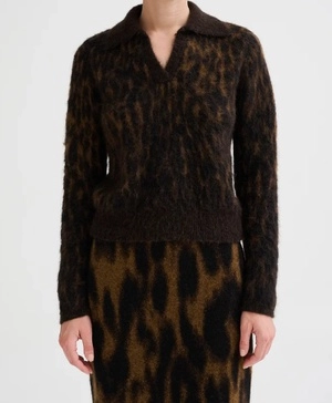 ROBERTO COLLINA Animal-print Alpaca Sweater - No