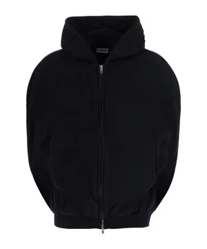 Balenciaga Balloon Logo Zip Hoodie - Black