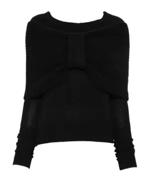 Ermanno Scervino Bow-detail Cashmere Sweater - Black