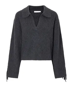 Simkhai Natalia Fringe-trimmed Sweater - Grey