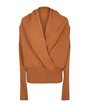 7 For All Mankind Wrap V-neck Sweater - Brown