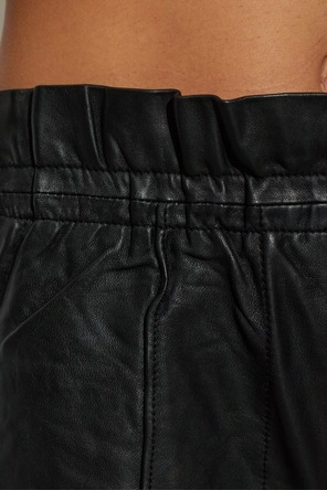 ALLSAINTS Ruffled Waist Leather Trousers