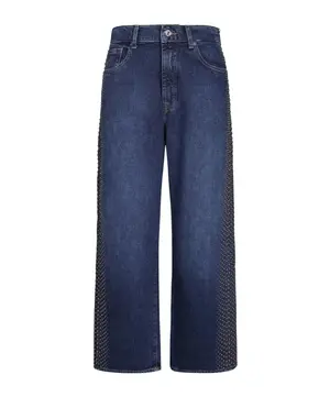 7 For All Mankind Stud-embellished Stovepipe Jeans - Blue