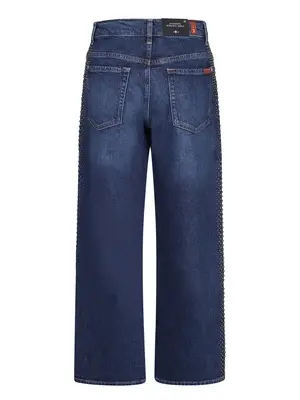 7 For All Mankind Stud-embellished Stovepipe Jeans - Blue