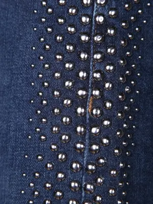 7 For All Mankind Stud-embellished Stovepipe Jeans - Blue