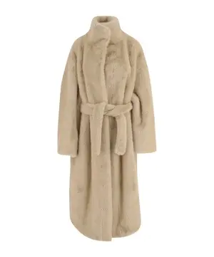 THE FRANKIE SHOP Camel Ravello Robe Coat