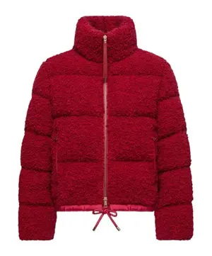 Moncler Trascendance Tweed Short Down Jacket - Red