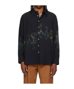 MAGLIANO Cristalleria Printed Long-sleeve Shirt - Black