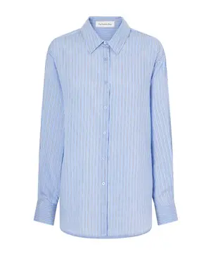THE FRANKIE SHOP Peri Oversized Striped Georgette Shirt