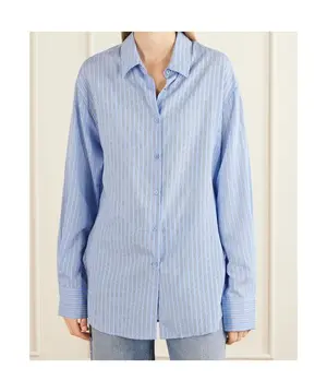 THE FRANKIE SHOP Peri Oversized Striped Georgette Shirt