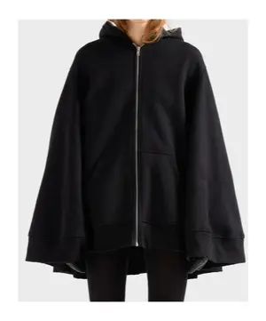 7 For All Mankind Oversized Zip-up Hoodie - Black
