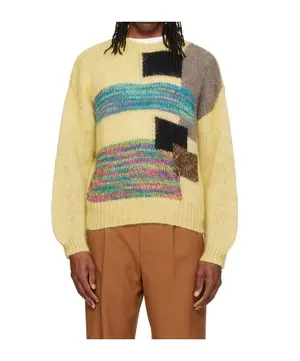 MAGLIANO Pasta Intarsia-knit Sweater - Yellow