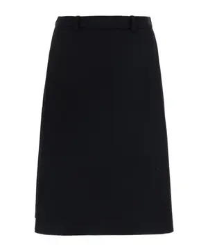 Balenciaga Twill Pleated Midi Skirt