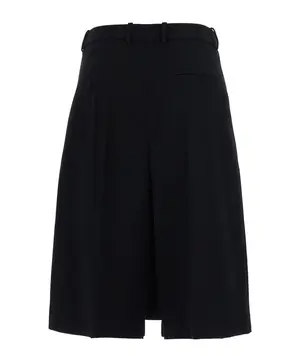 Balenciaga Twill Pleated Midi Skirt