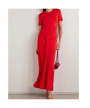 Simkhai Nalani Tie-front Draped Stretch-jersey Gown
