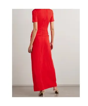 Simkhai Nalani Tie-front Draped Stretch-jersey Gown