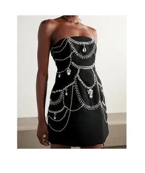Simkhai Arta Strapless Crystal-embellished Cady Mini Dress