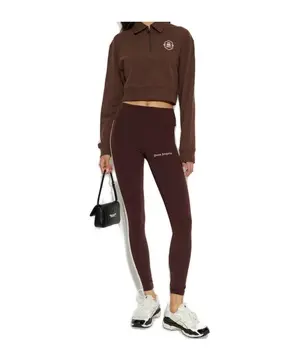 Palm Angels Cropped Half-zip Polo Sweatshirt - Brown