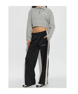Palm Angels Logo Cropped Zip Sweatshirt