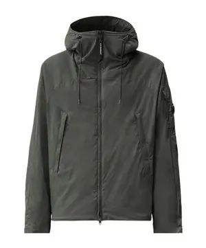 C.P. COMPANY Lens-detail Hooded Jacket - Crow/gray