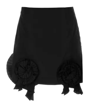 Blumarine Pleated Rosette Mini Skirt
